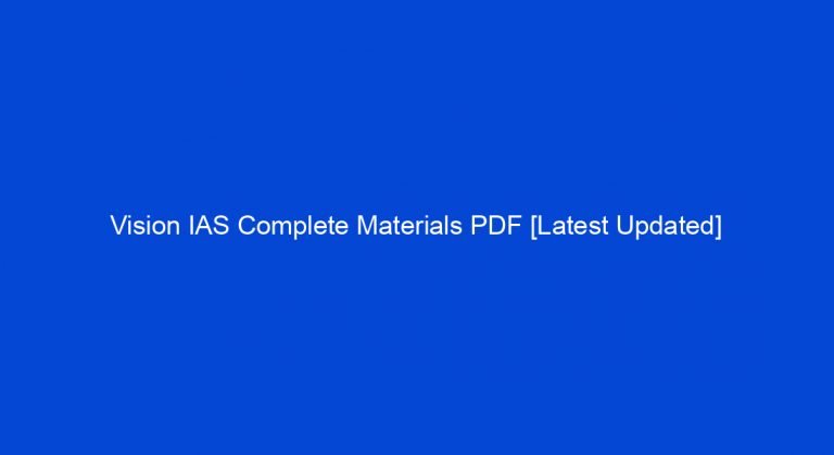 Vision IAS Complete Materials PDF [Latest Updated] - My Study Town