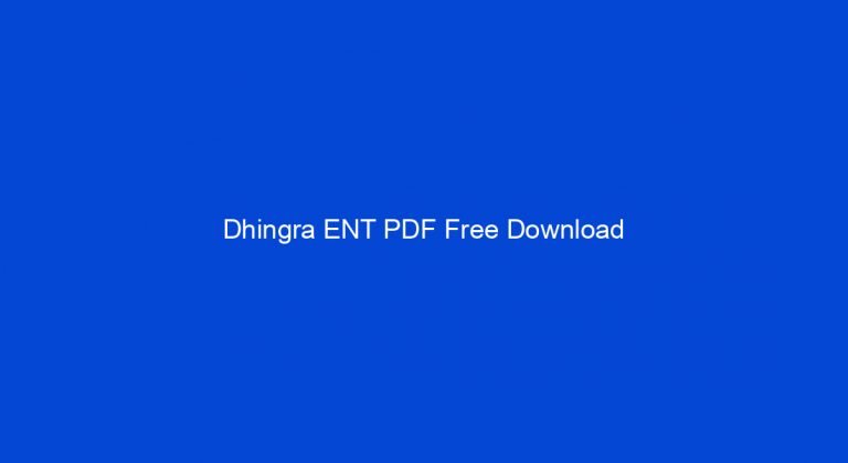 Dhingra ENT PDF [Latest Edition] Free Download - My Study Town