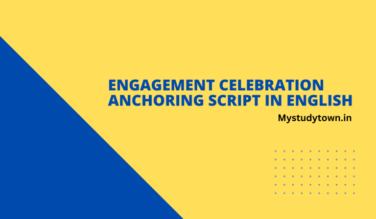 Engagement Celebration Anchoring Script in English - My Study Town